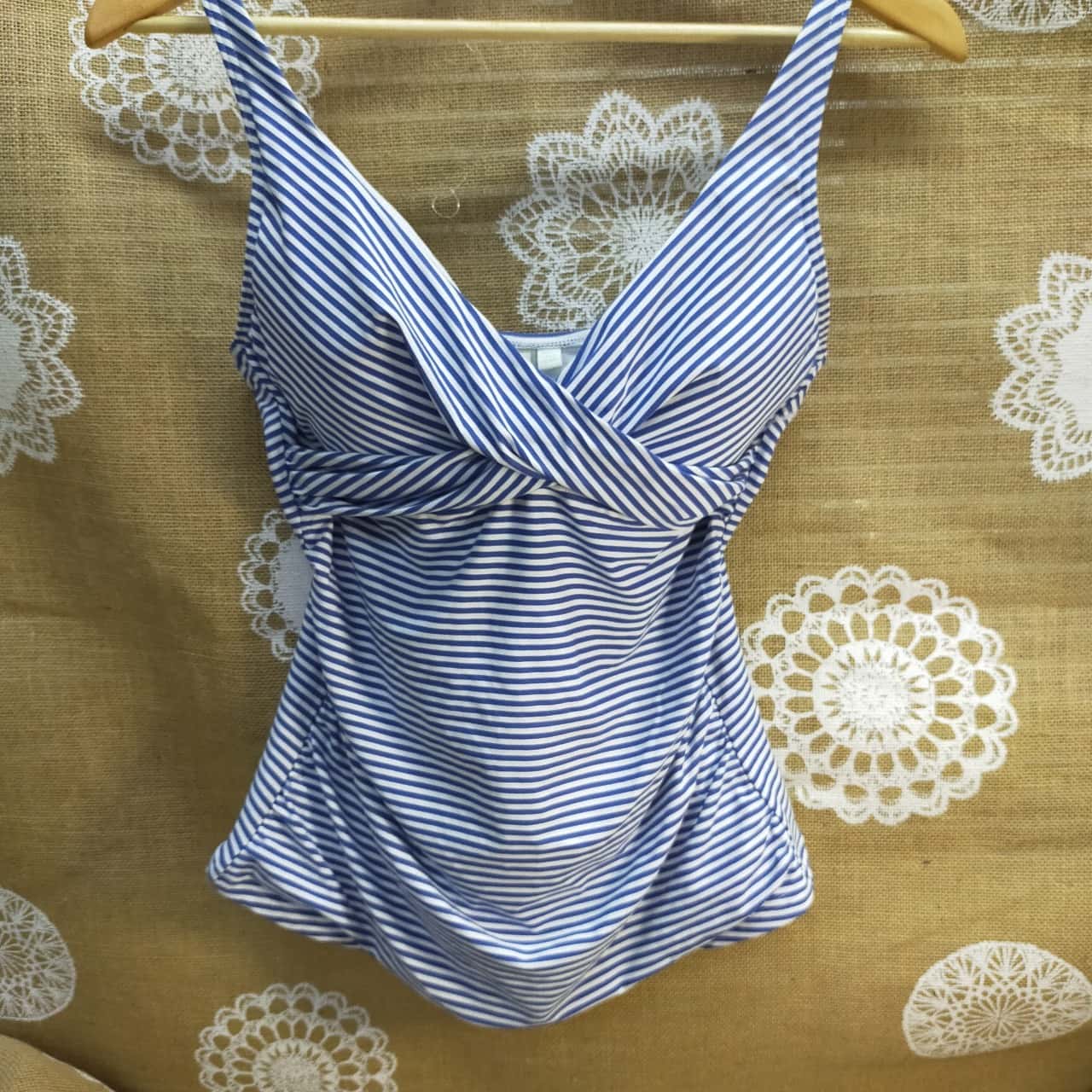 Sea Level Australia Womens Singlet Top Blue/Striped/White (s)