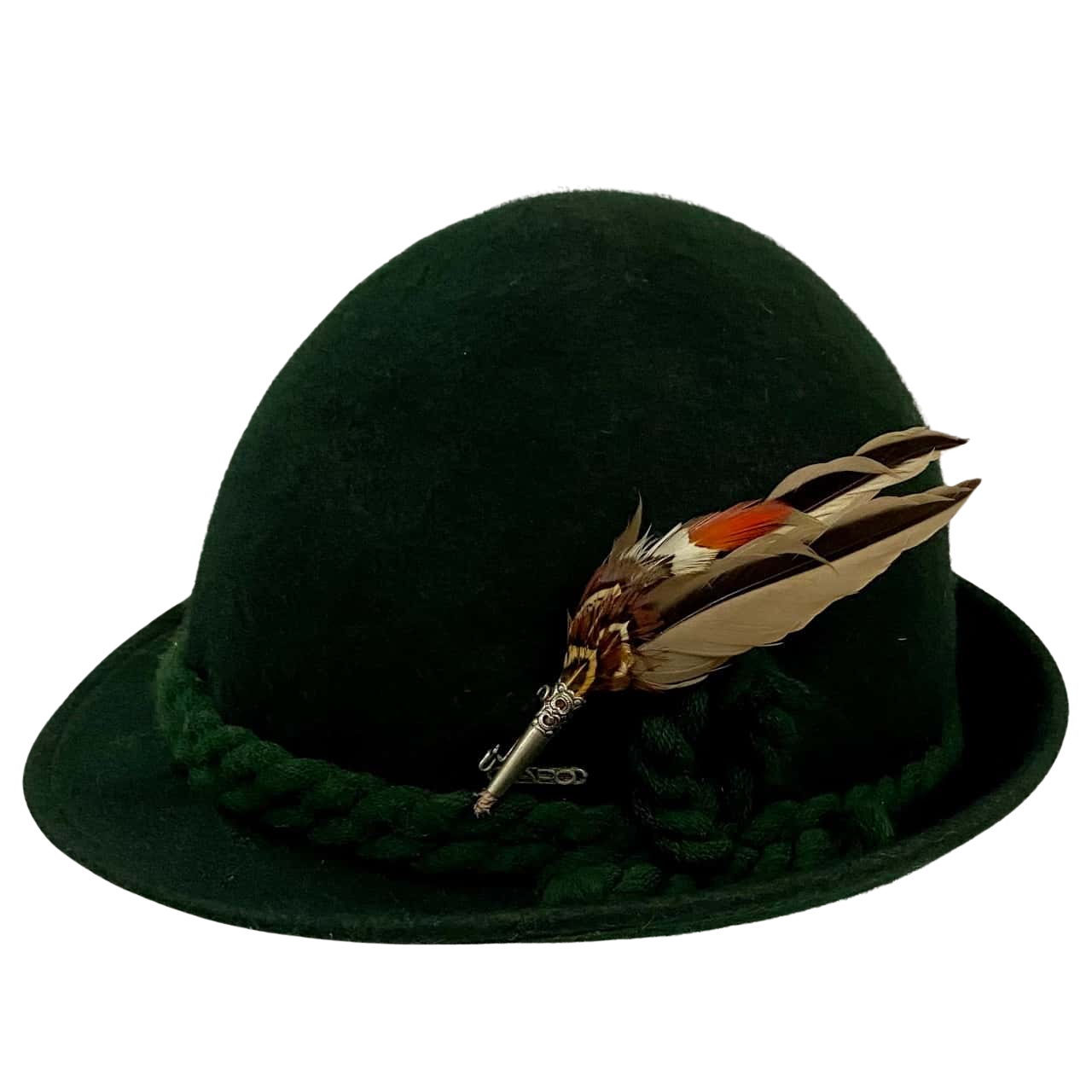 Vintage Capo Handmade in Australia Waterproof Hat with Feather Size 58(s)