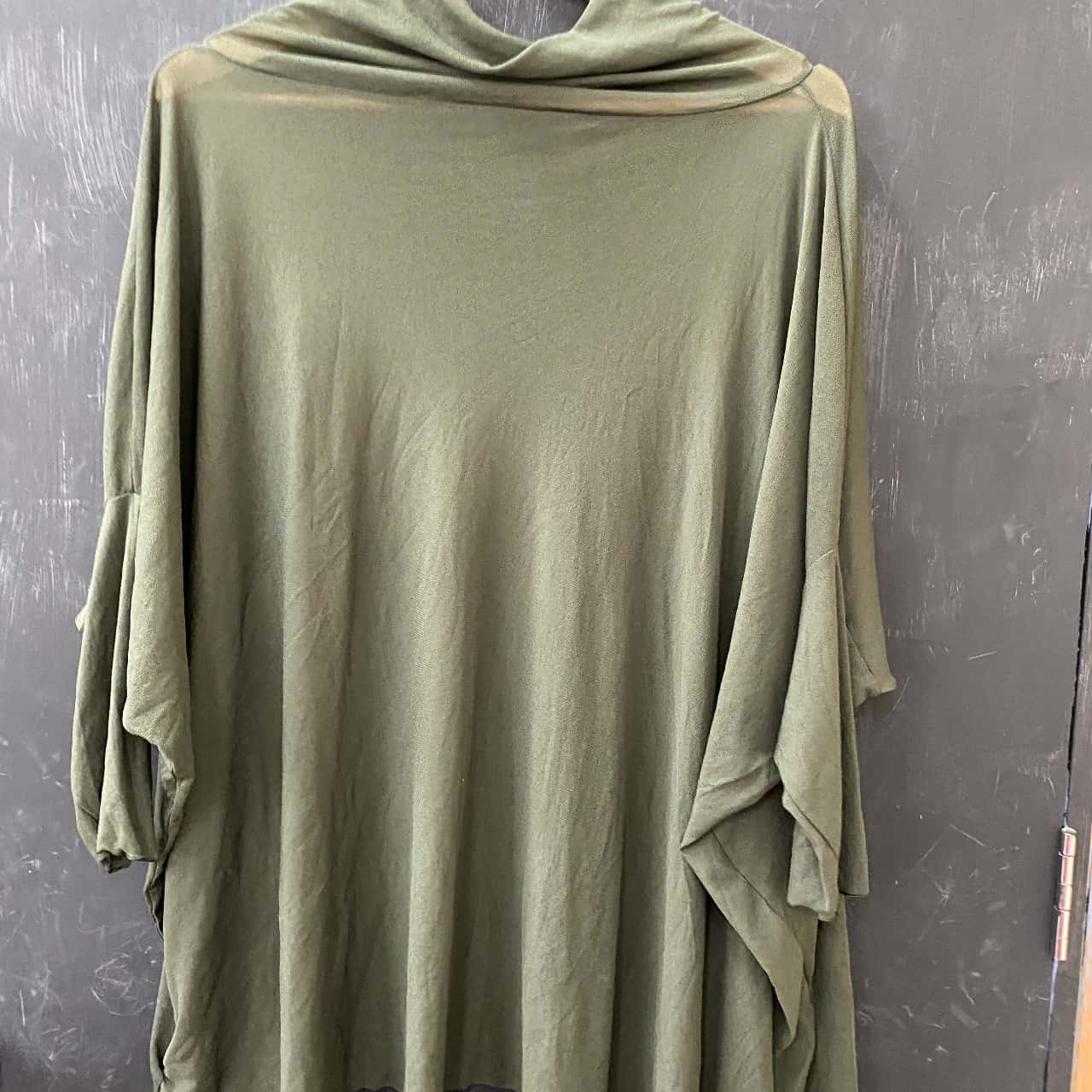 Vigorella Mesh Loose Skivvy Neck Poncho Army Green One Size BNWT(s)