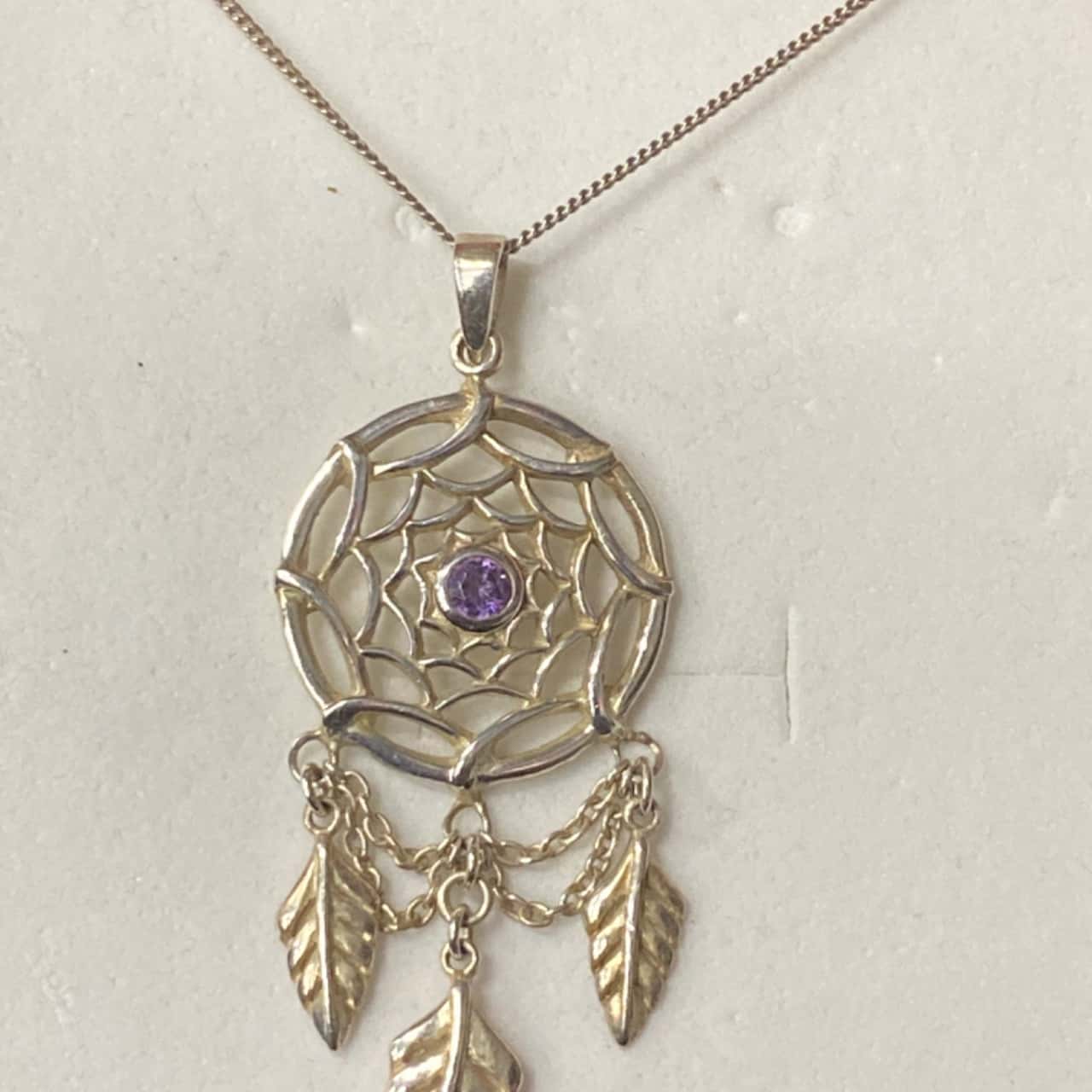 Sterling silver chain and dream catcher pendant (s)