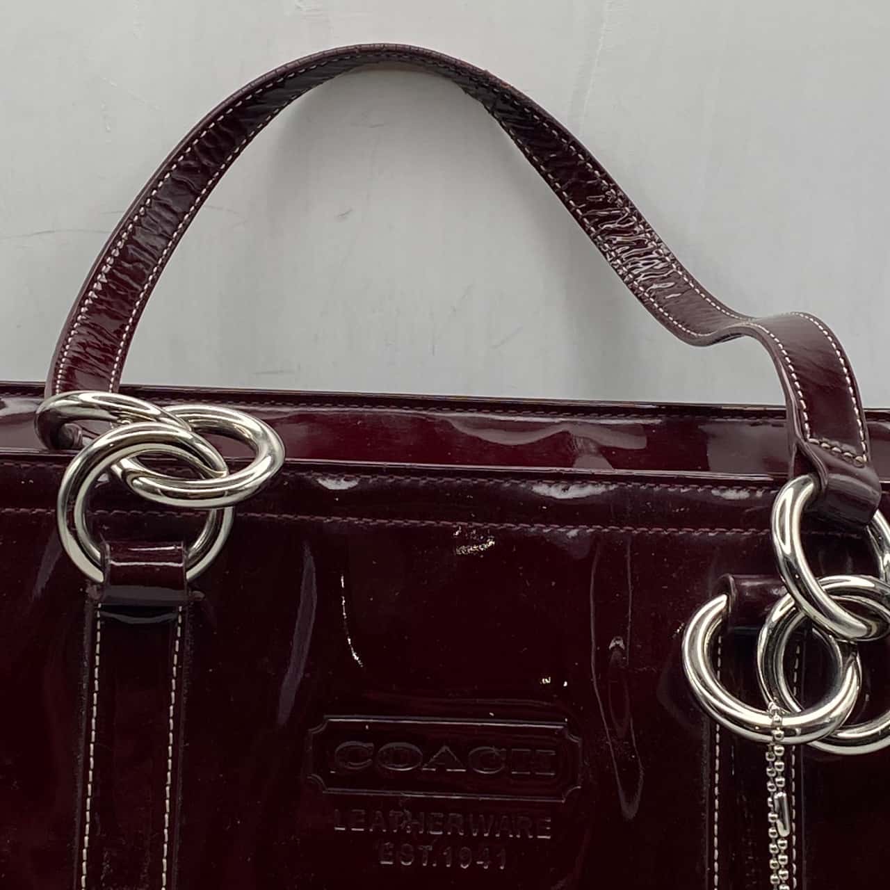Coach Womens Leather Burgundy Handbag 30x30x10cm(s)