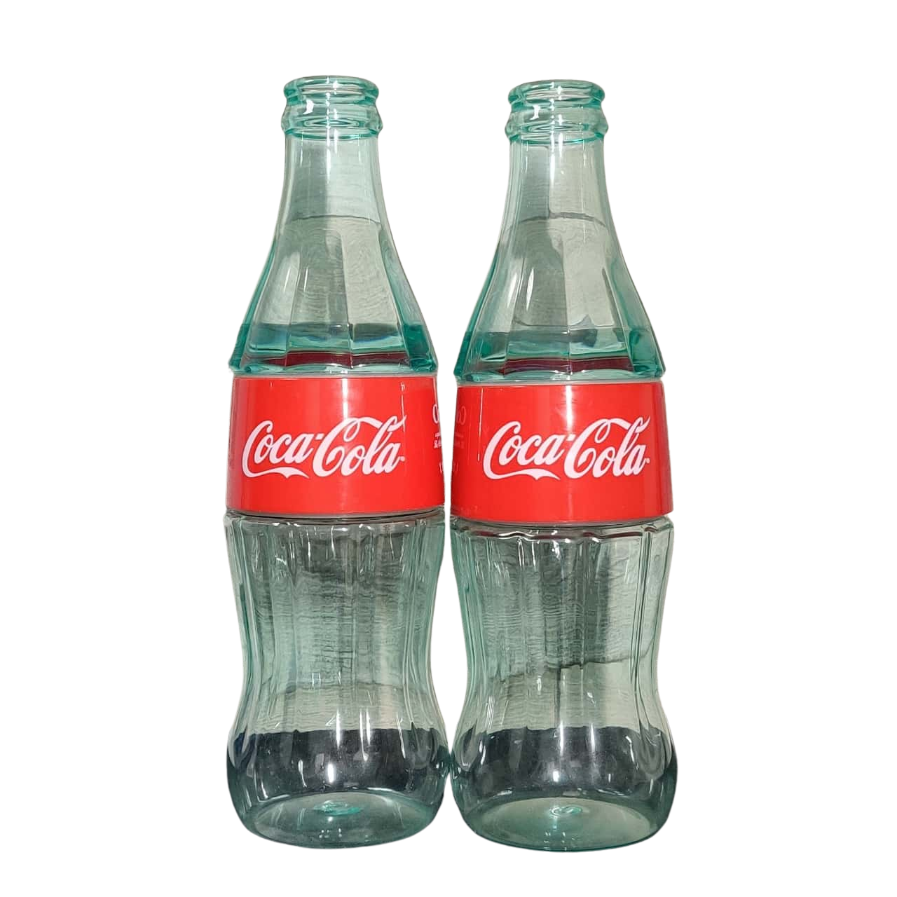 2x Plastic Coca-Cola storage bottles(s)