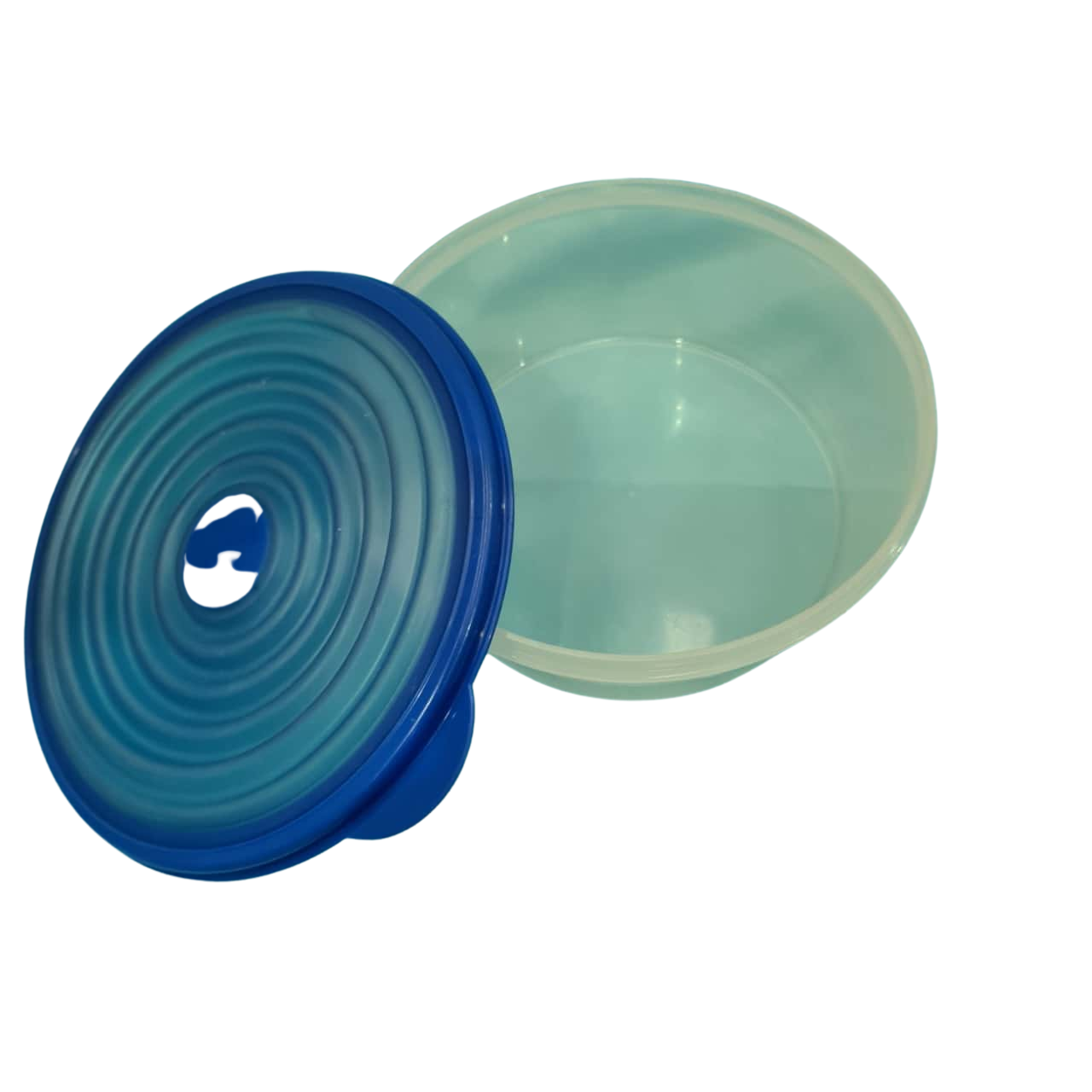 Tupperware - Vintage Clear Bowl with Blue Lid(s)