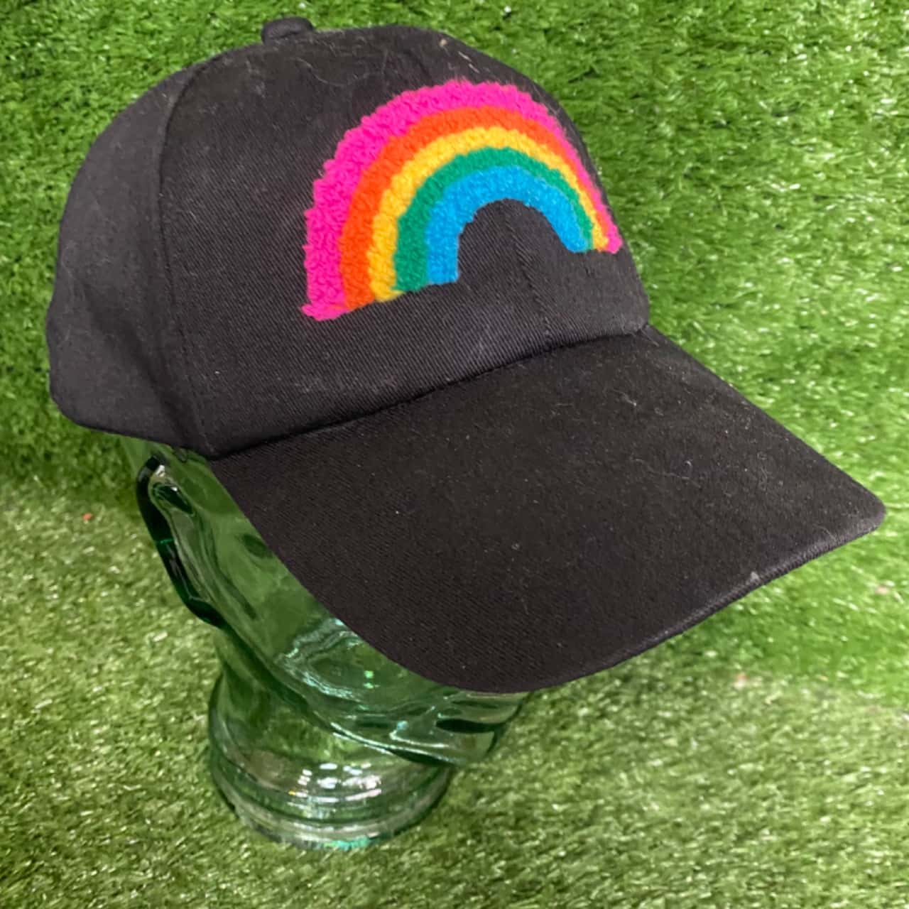 Dangerfield Black Embroidered Rainbow Cap
