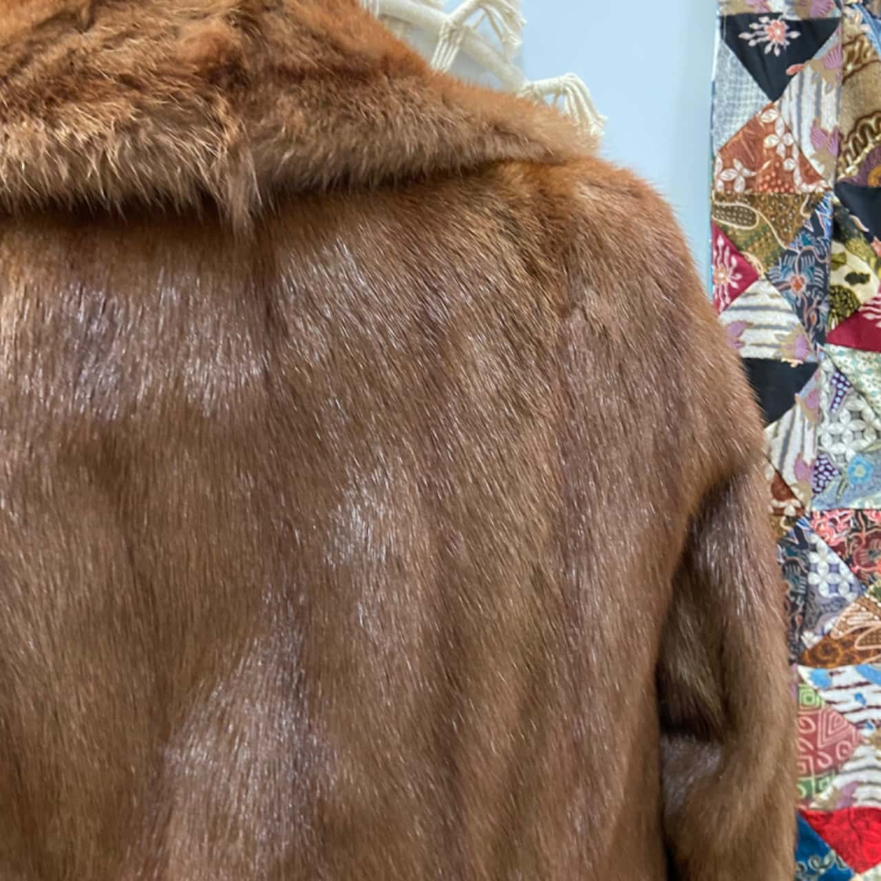 Vintage Fox Fur Long Line Coat Size 8-10 Fur Brown (s)