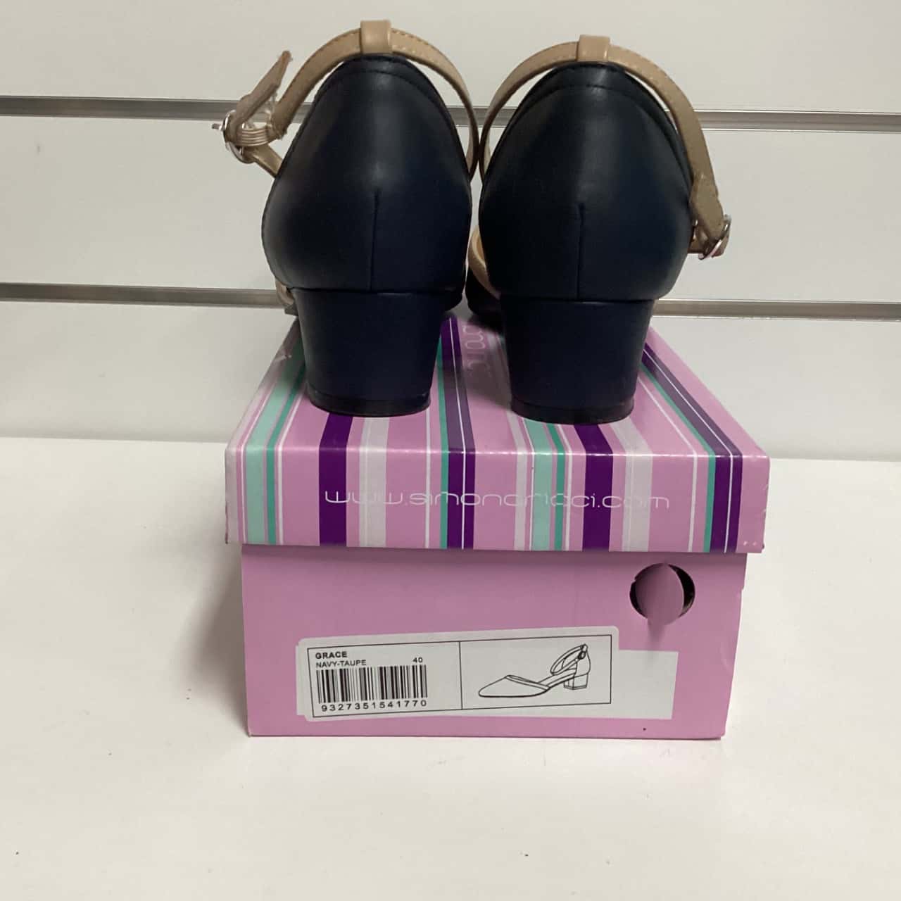 Simona Ricci “Grace” Womens Size 40 Beige / Navy Blue (s)