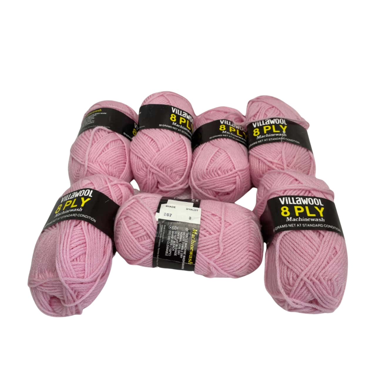 Villawool 8 ply.!50g x 7. Pink(s)