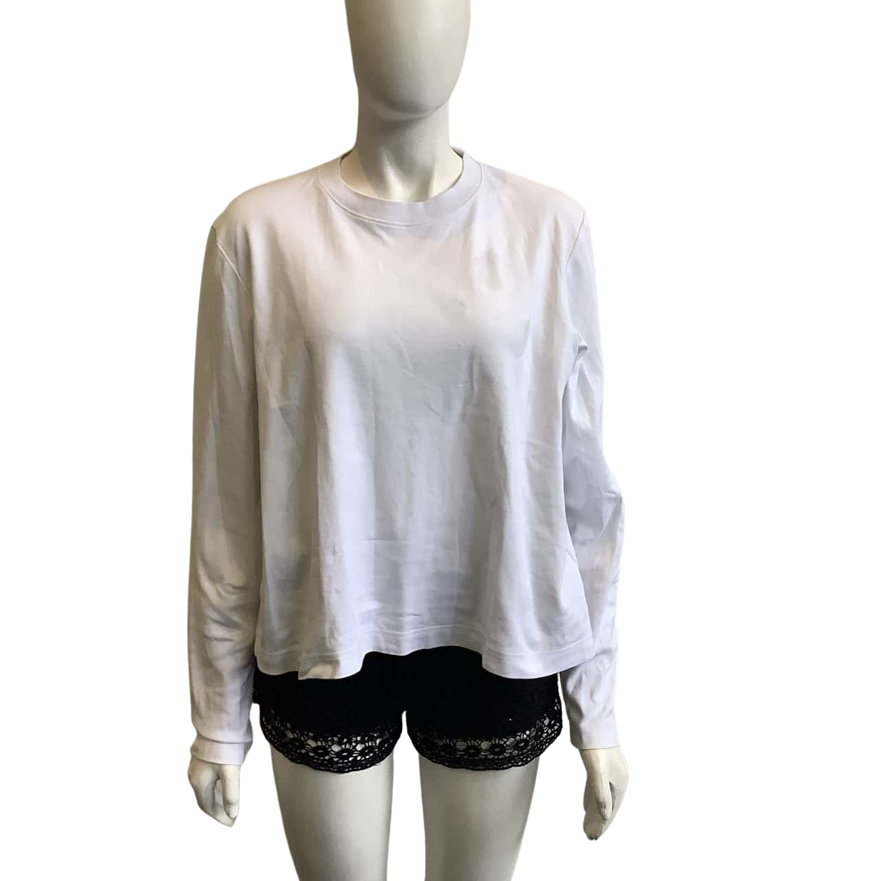 COS Women's Size L Long Sleeved Cropped T-Shirt White