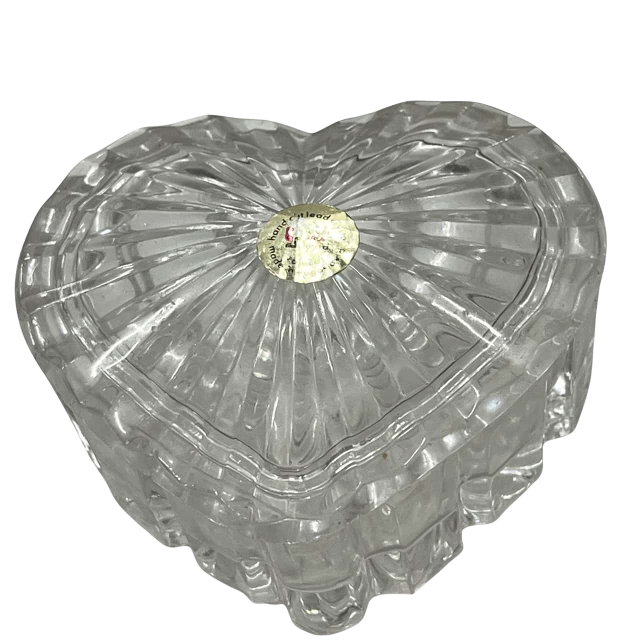 Vintage Crystal Heart Trinket Box NEW