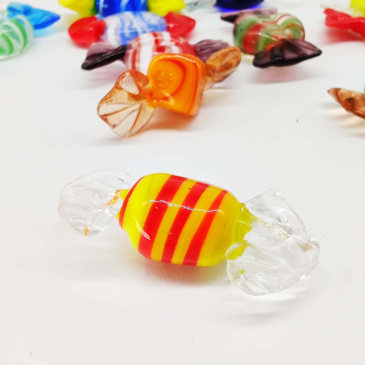 25 Art Glass Candies - Various Shapes, Colours and Sizes
