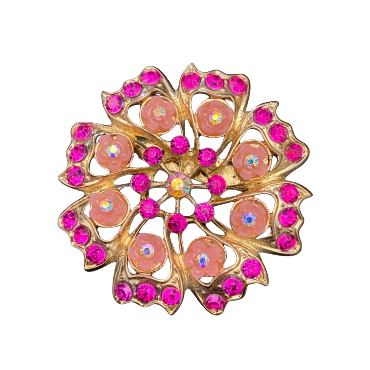Womens Brooch Pink Round Flower(s) - Used Very Good | Salvos Stores