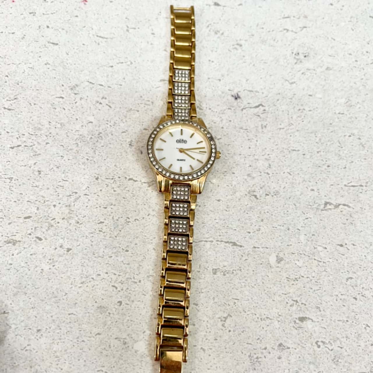 Elite quartz gem detail ladies watch