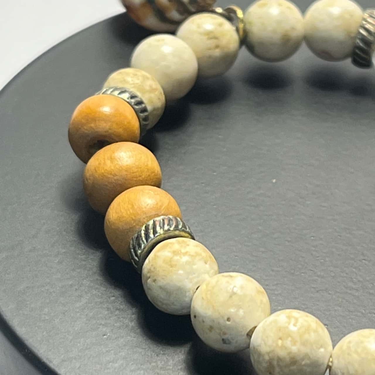 Beaded Shell Bracelet- Stone and Wooden Beads(s)