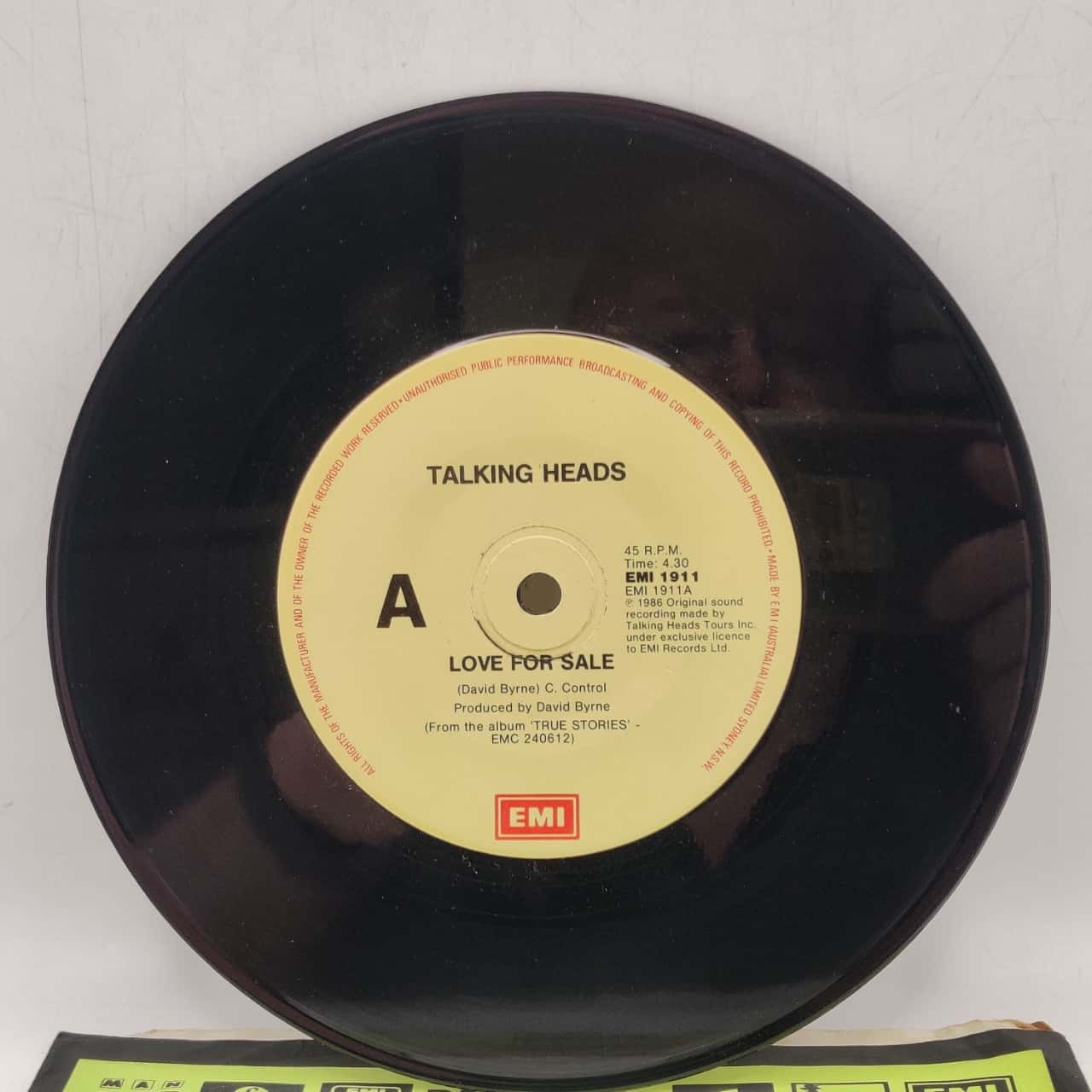7 Inch Vinyl Single - Talking Heads - Love For Sale. Released In 1986(s)