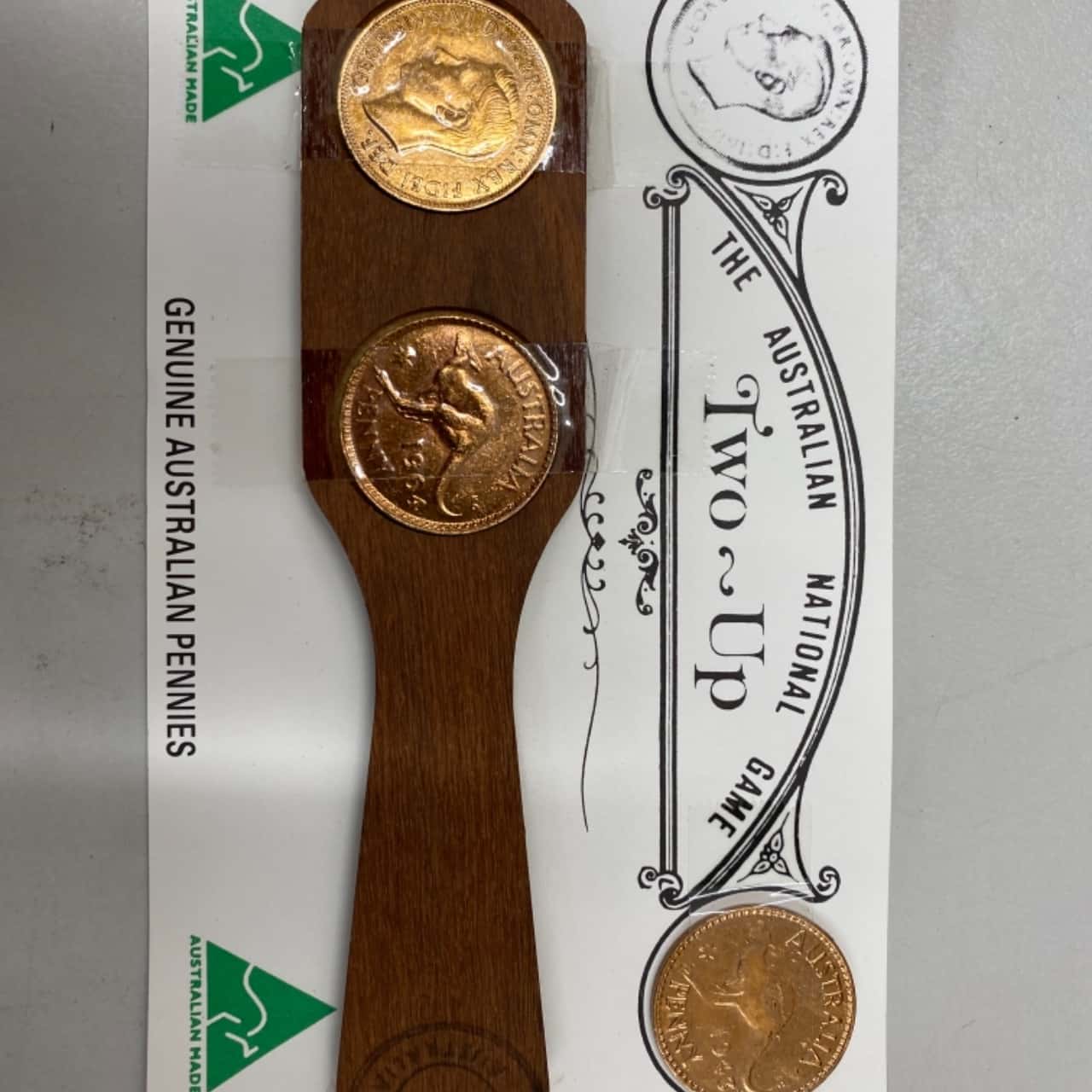 Two-up with genuine Australian pennies