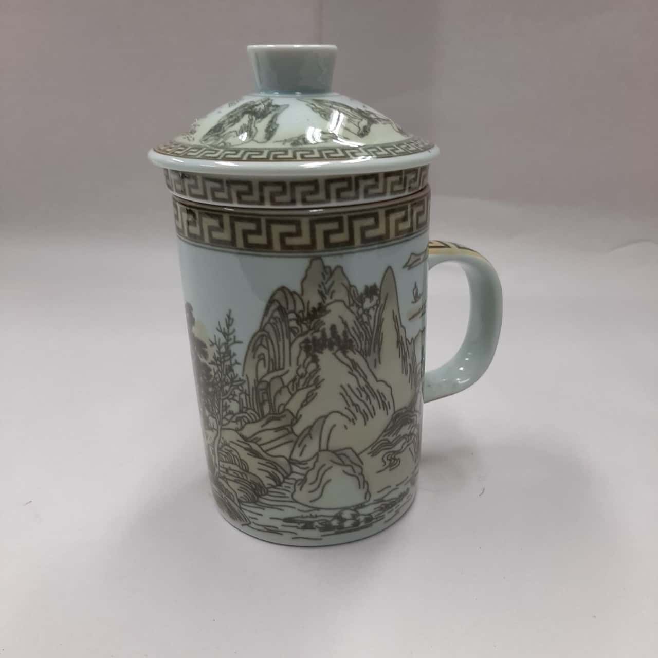 Chinese Mug with Tea Strainer and Lid(s)
