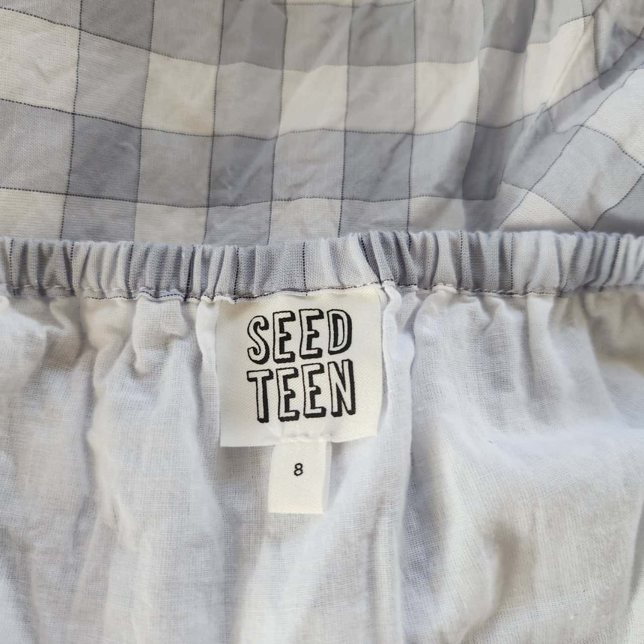 Seed Teen Cotton Checked Playsuit Size 8 yo(s)