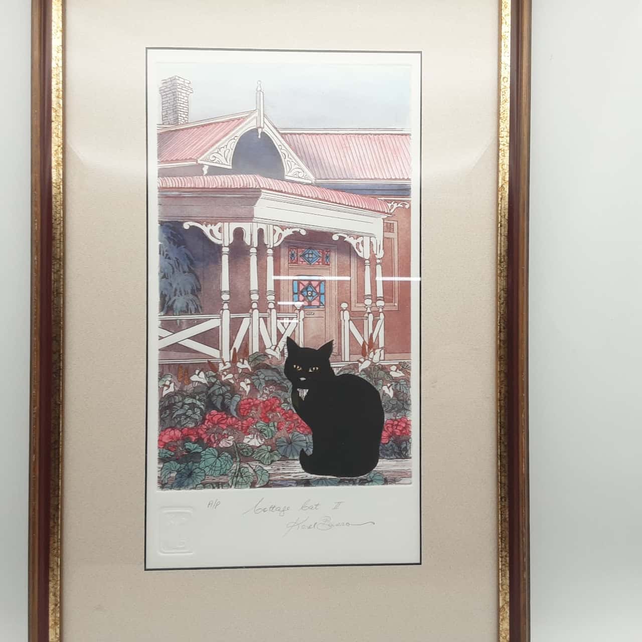 Vintage A/P Artist Proof Screenprint Cottage Cat II by Australian ...