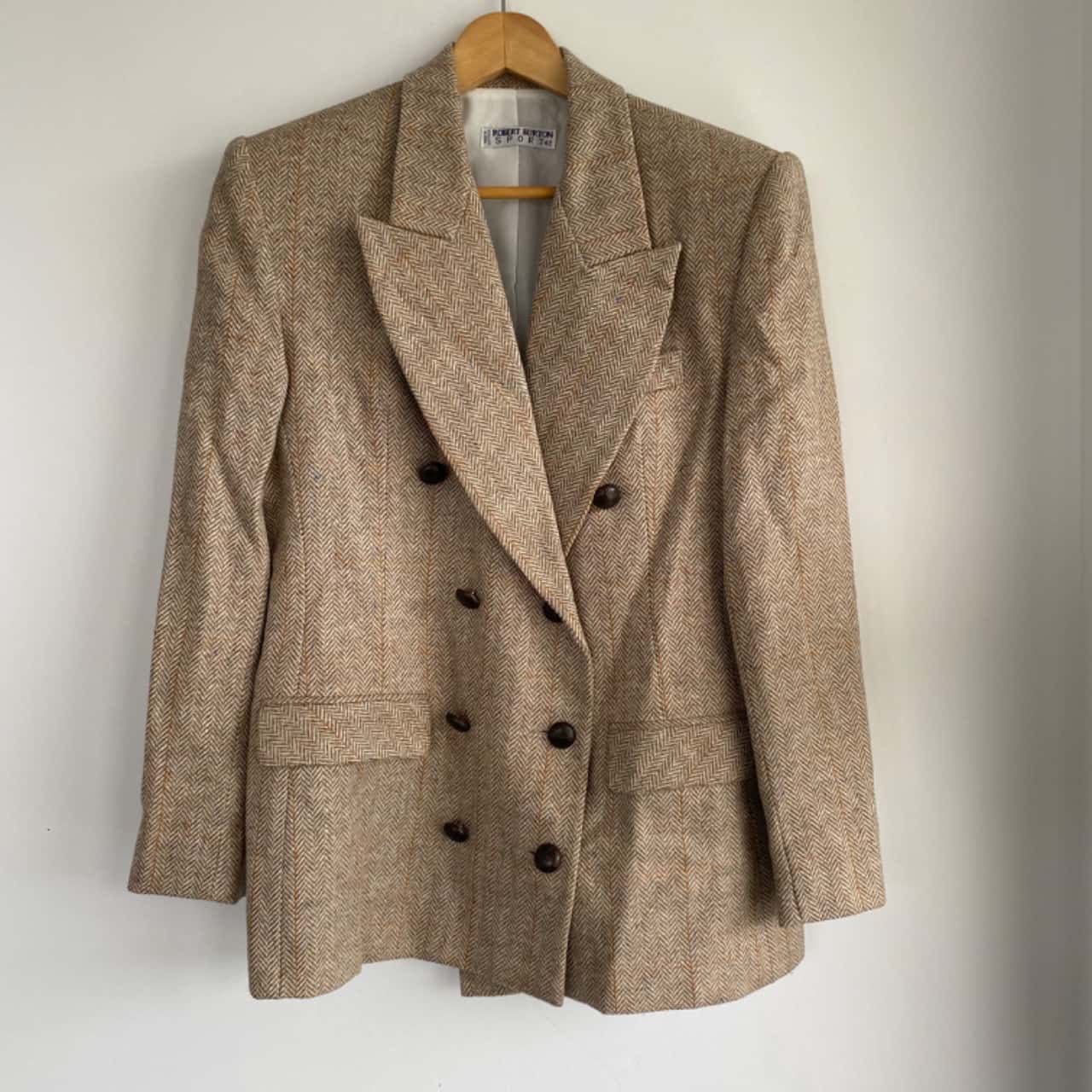Vintage Australian Made ROBERT BURTON SPORT 3 Pce Wool Suit Herringbone ...