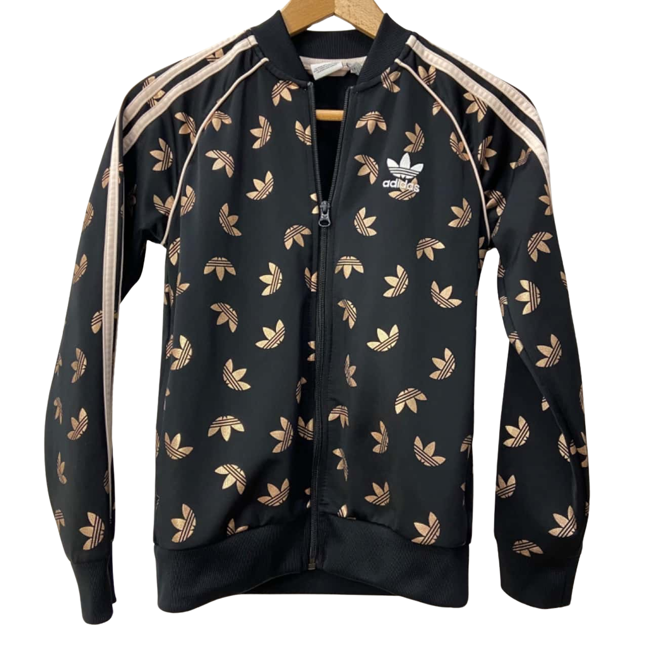 Adidas - Kids Jacket - Size M (US) 150-72 -(11-12Y) - Black / Gold / Pink