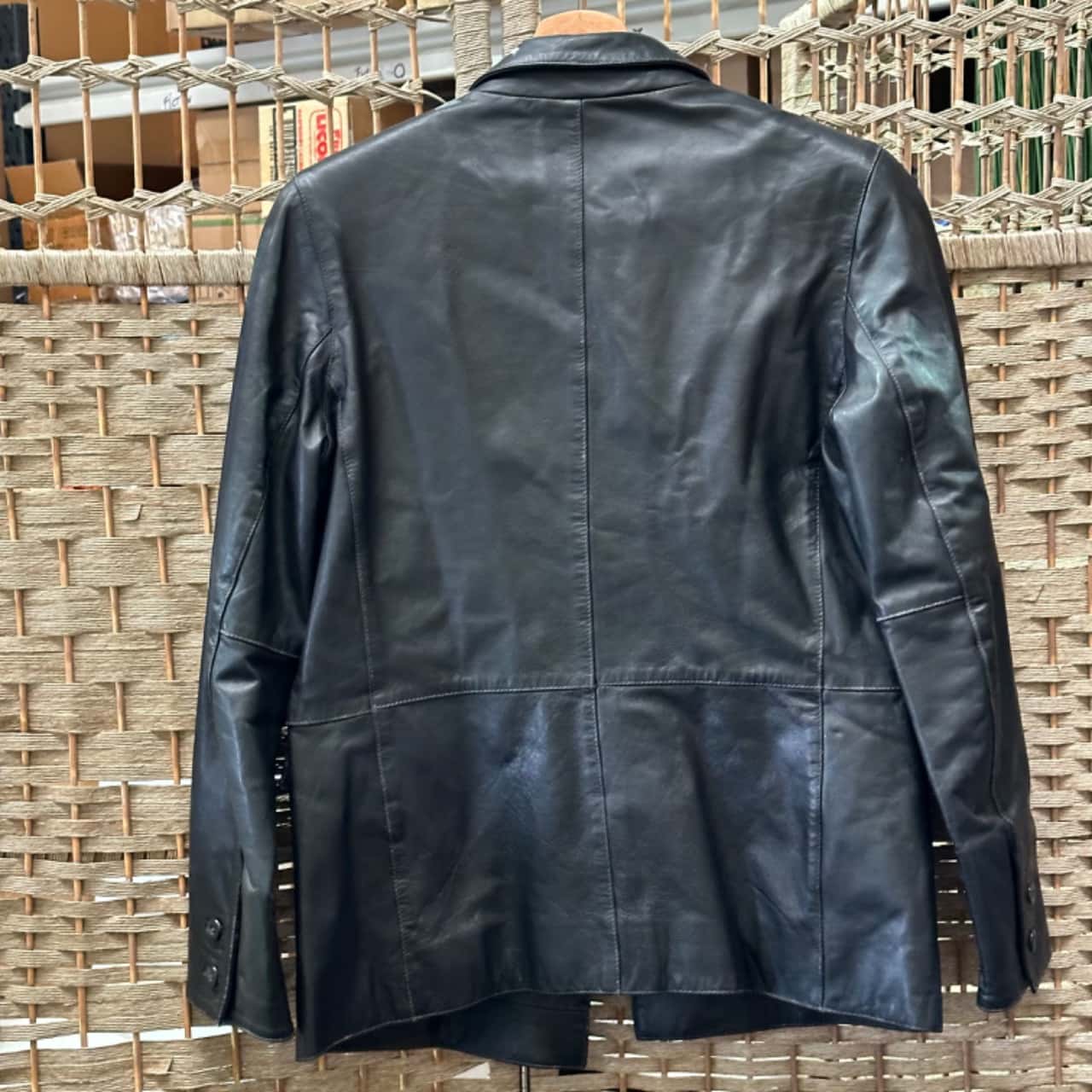 GAP Genuine Leather Jacket Size XS Black (s)