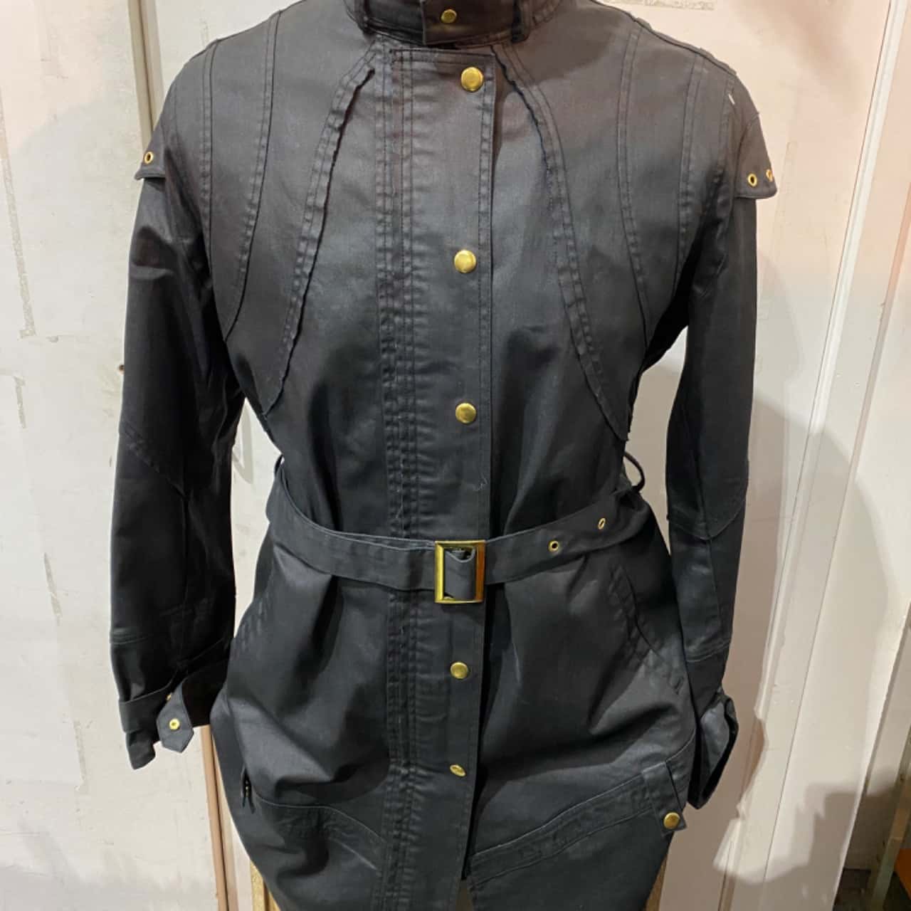 Sass & Bide Womens Size 8 Trench Coat Black / Gol d