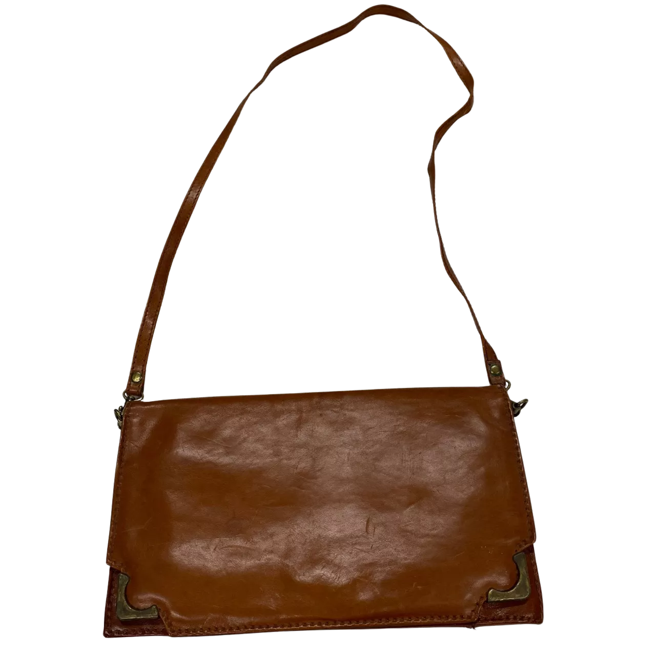 Vintage Faigen Womens Brown Leather Shoulder Bag (s)