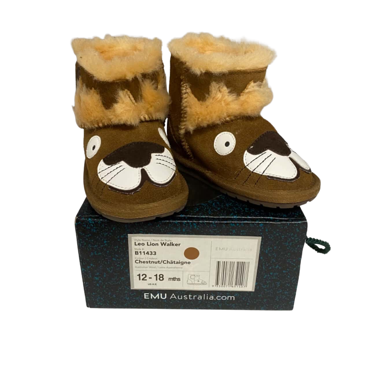 Kids EMU Leo Lion Walker BootsSize 12-18m Brown (s)