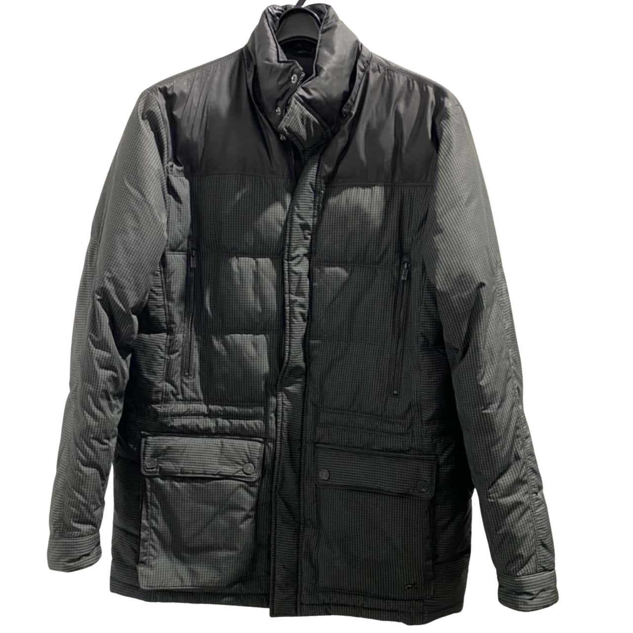 Calvin Klein. Mens Size S/P. Puffer Jacket. Black & Grey Gingham. -1737971