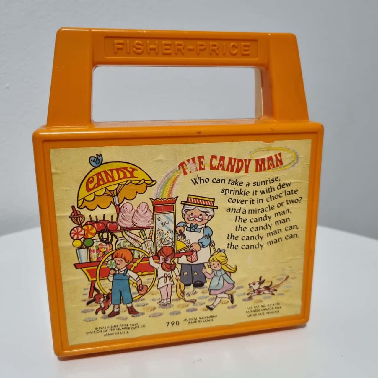 Vintage Fisher Price 790 The Candy Man Wind Up Radio 1978 Orange Music ...