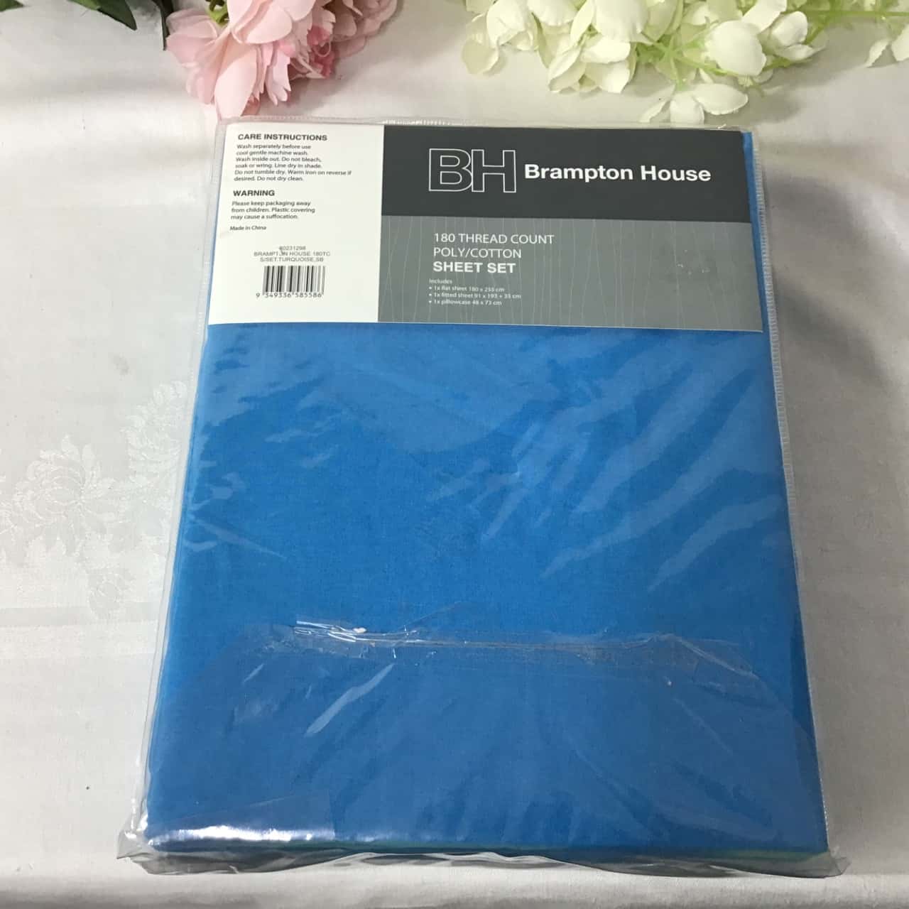 Brampton House Blue 180 Thread Count Single Bed Sheet Set (new)(s)