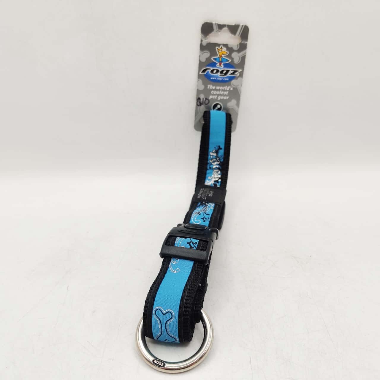 Rogz - The World's Coolest Pet Gear Black Nylon Collar Turquoise Chrome ...
