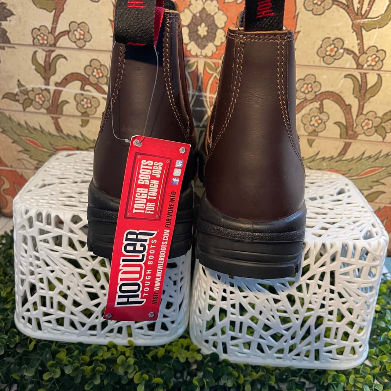 Mens Howler Steel Cap Boots Brown Size 7