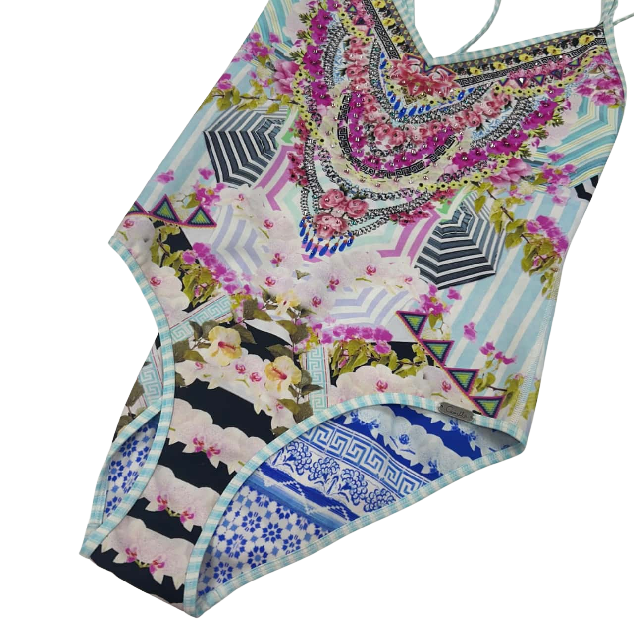 Camilla Womens One Piece Bathers Size S Blue / Multicoloured (s)