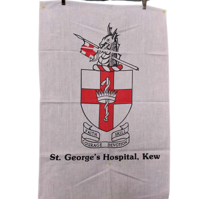Tea towel - St George hospital Kew, vintage.