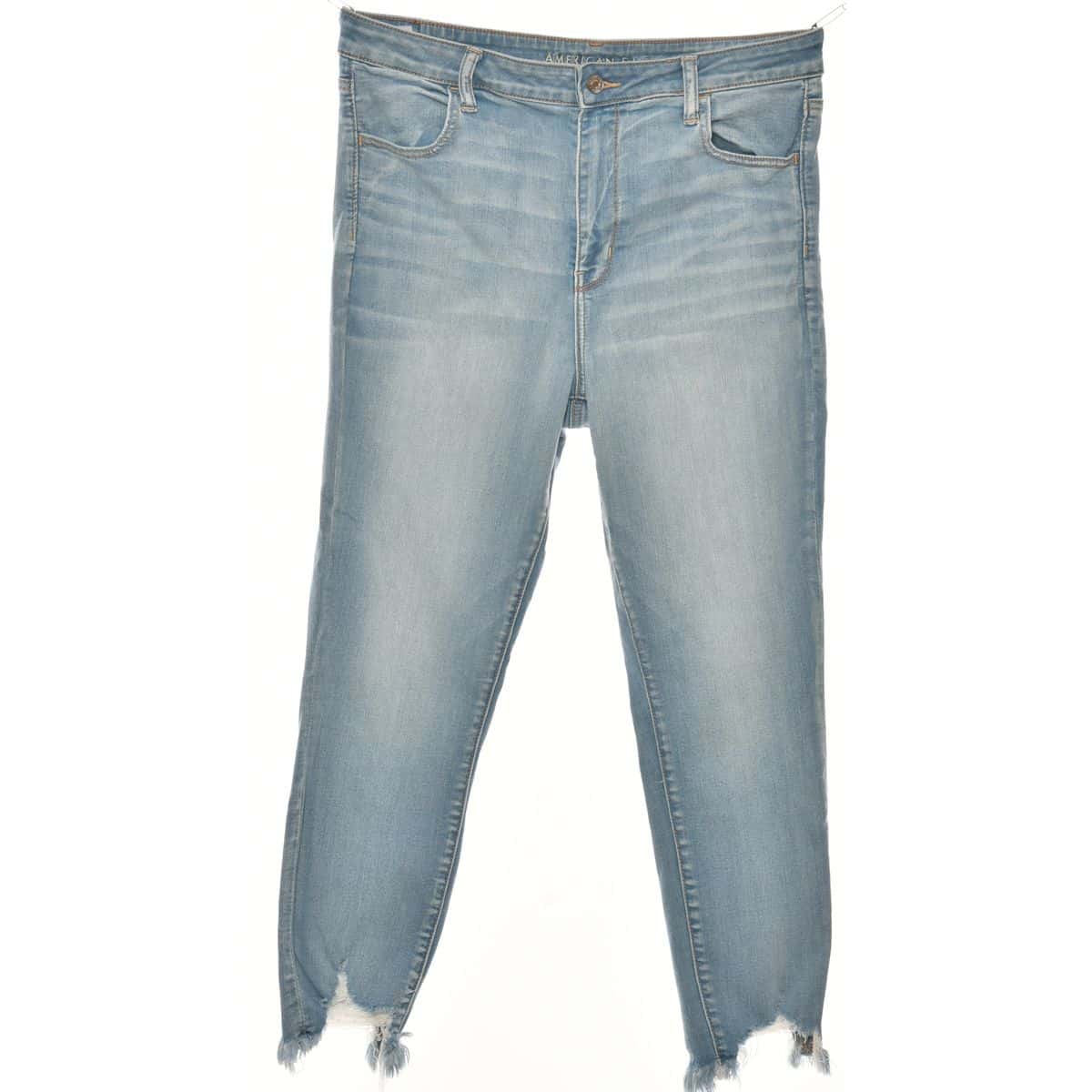 American Eagle Women's Size 20 Super Hi - Rise Crop Jean Light Blue (s)