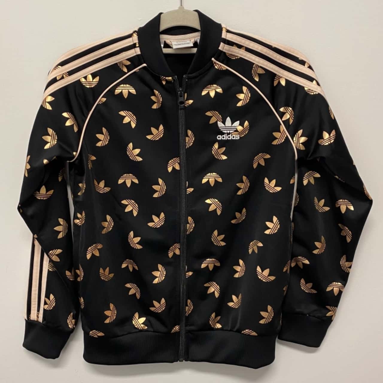 Adidas Kids Size 11 / 12 Jackets Black / Pink (s)