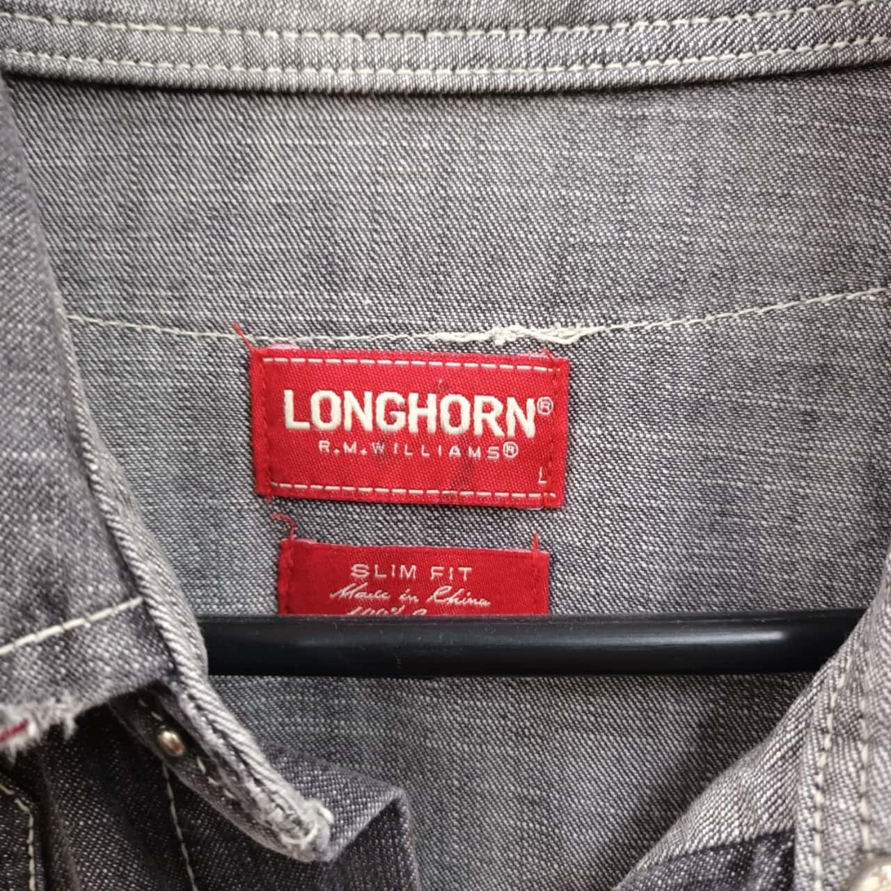 Longhorn Mens Size Slim fit Long Sleeve Grey