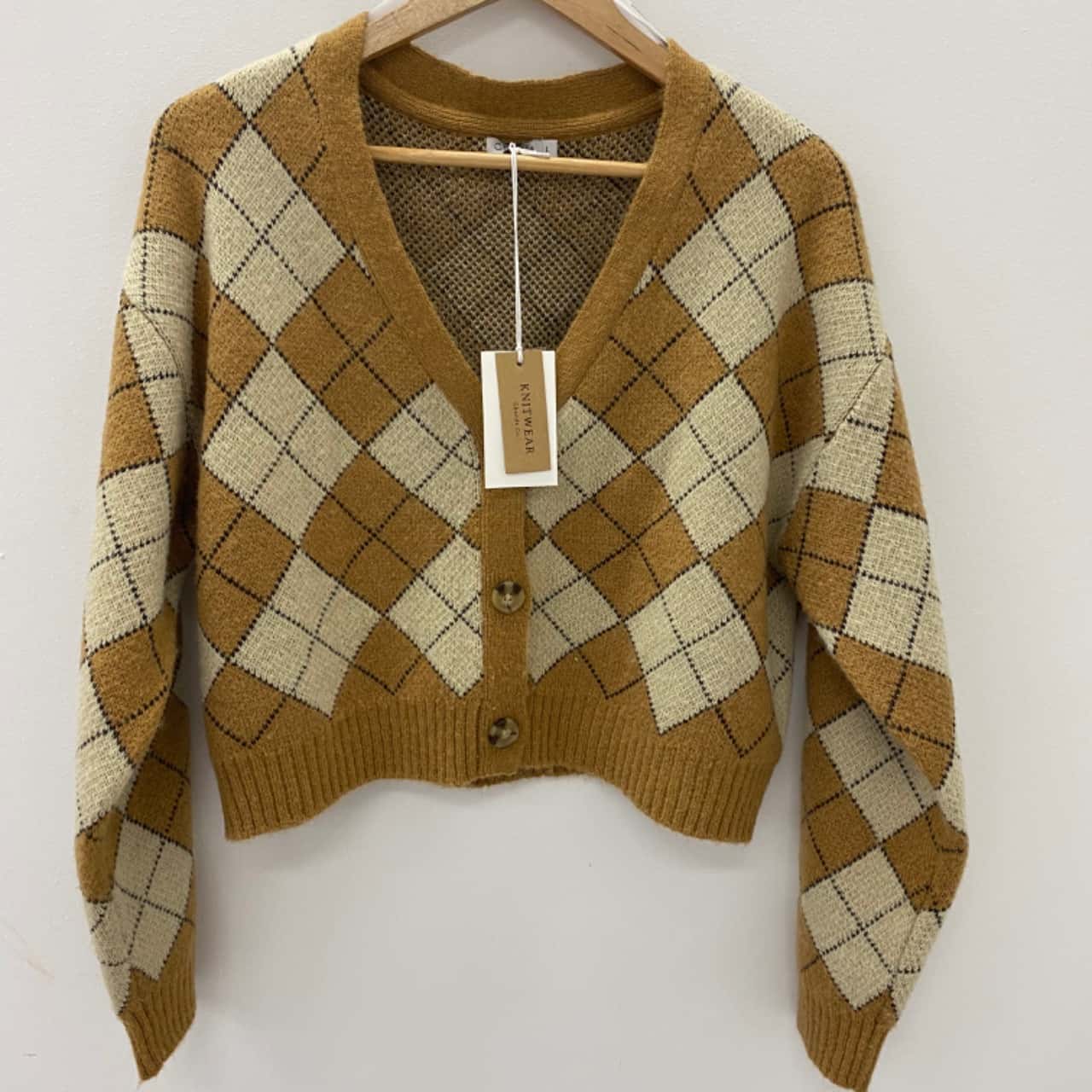 Ghanda Womens Size L Cardigans Beige (s)