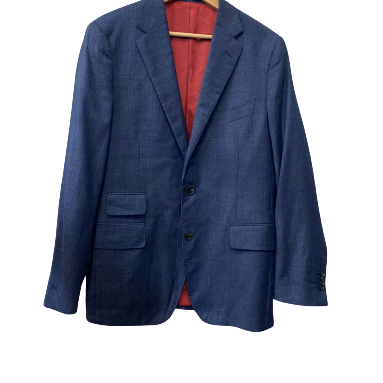 M.J. Bale Half Canvas Suit Jacket Size 40 Blue Wool(s)