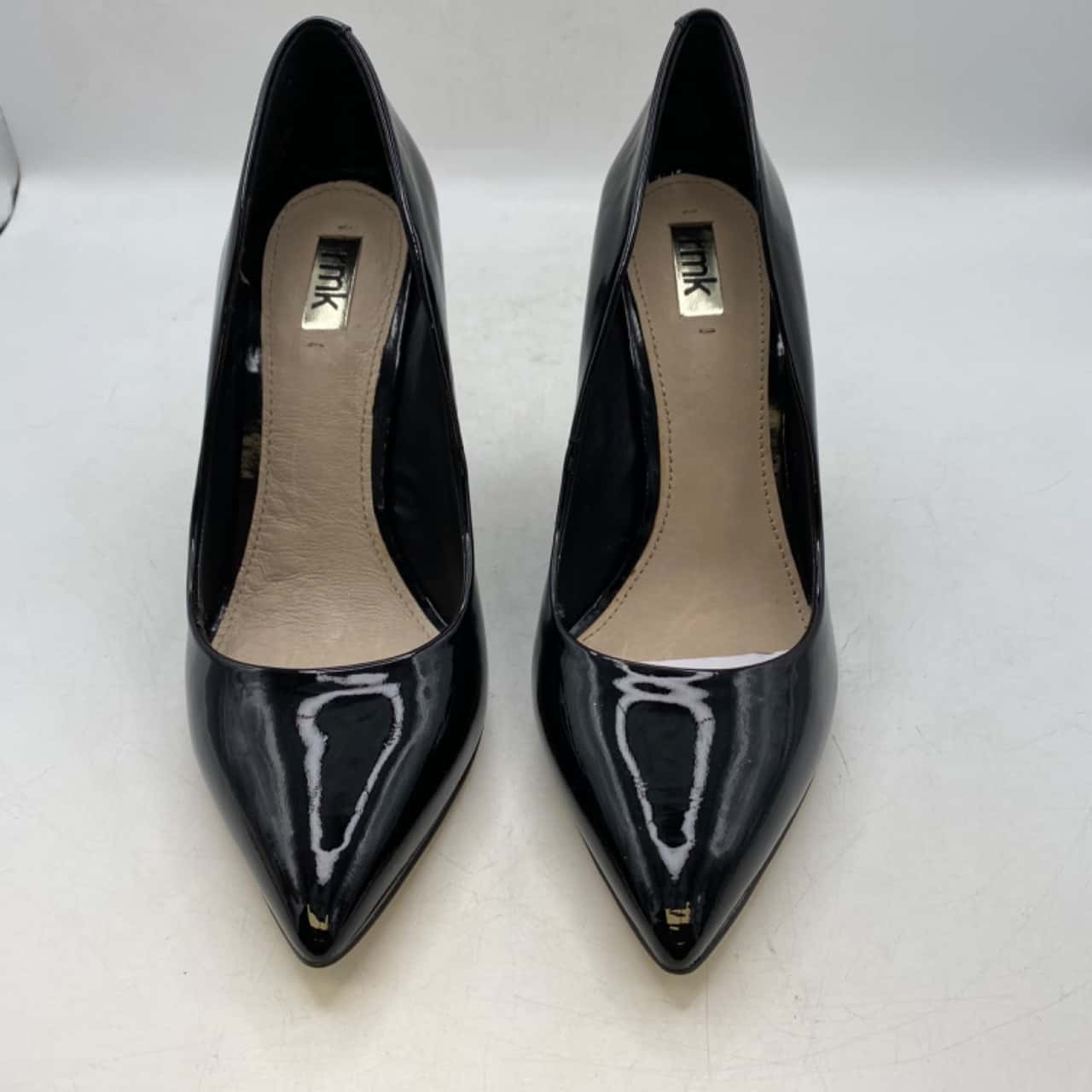 BNIB RMK Womens Size 40 Black Patent Leather Wedge Heel Suit Corporate ...