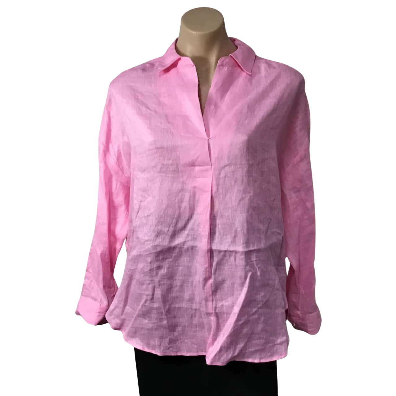 Sussan Womens Size 6 Pale Pink 100% Linen Long Sleeve Top