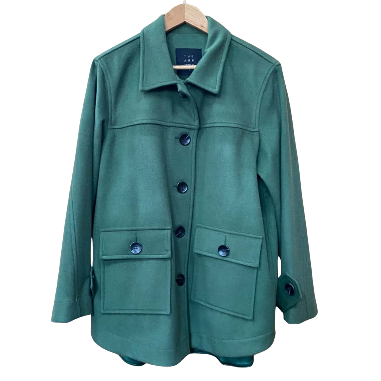 The Ark Green Button Up Coat Size M(s)