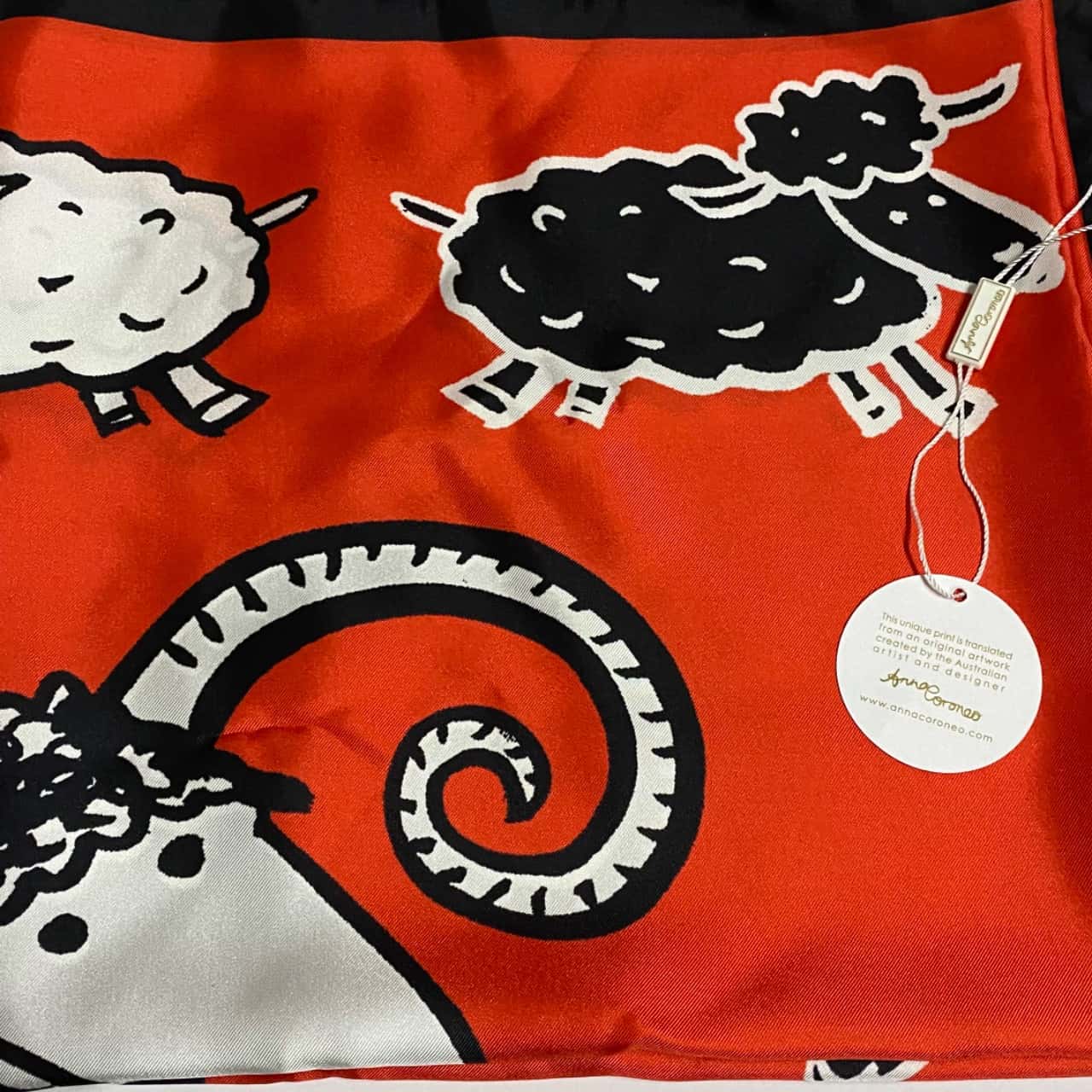 Anna Coroneo silk scarf Animal print/Black/Red White (s)