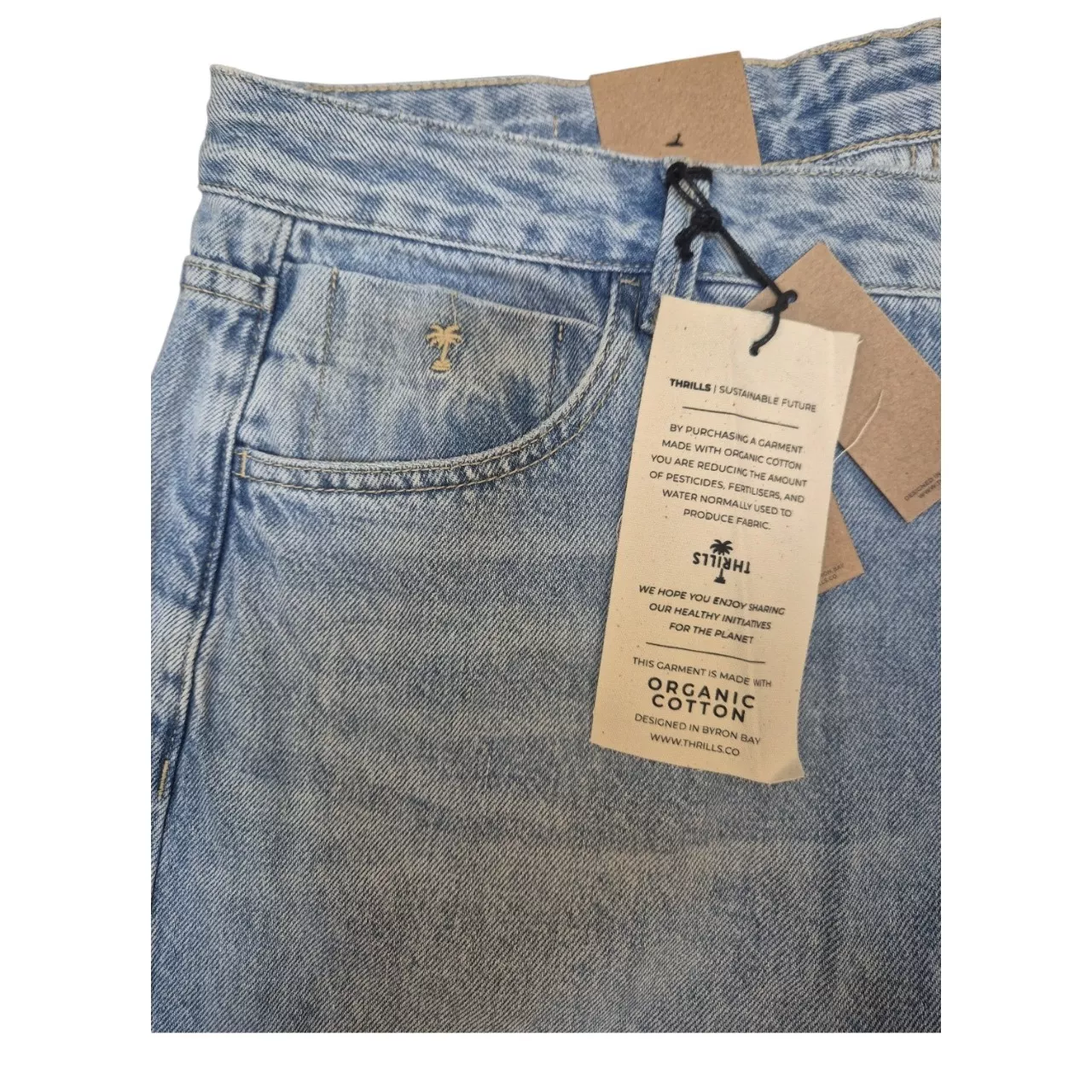 Thrills Mens Size 32 Wide Leg Jeans Blue - New With Tags | Salvos Stores