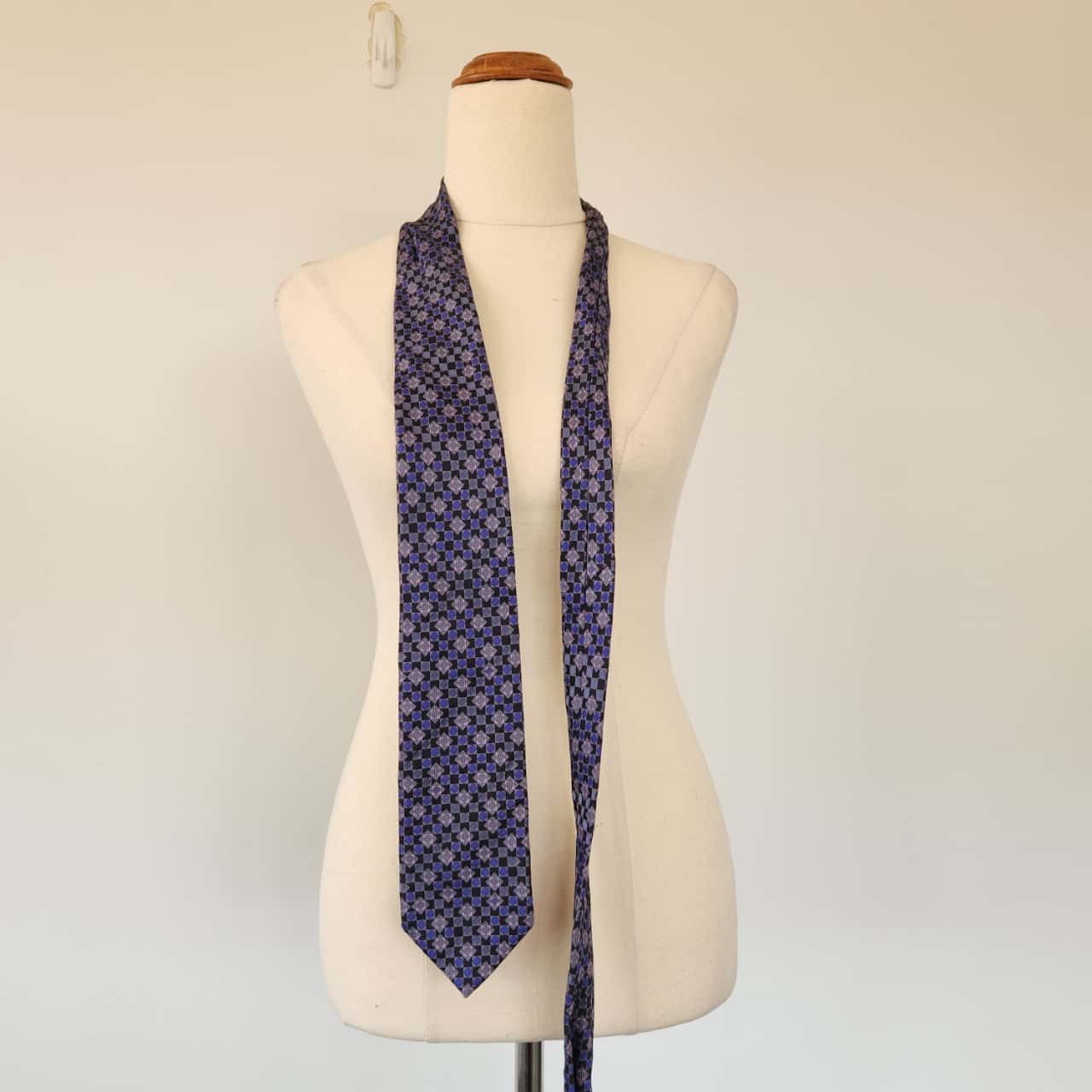 Christian Lacroix Blue Pattern Grey Pink Tie