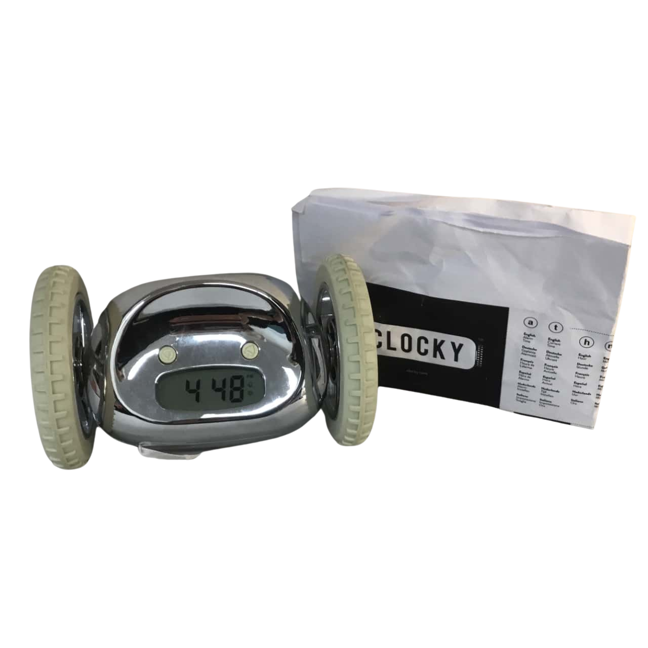 Clocky Silver Clock as pictured(s)