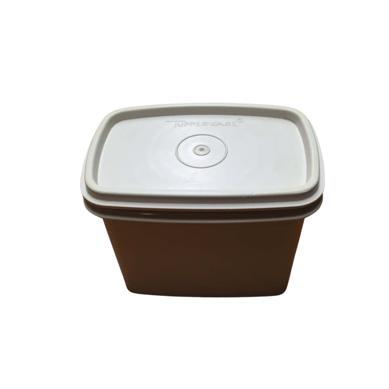 Vintage Tupperware Beige Small Food Container With Lid 1244-12 & 1243-16