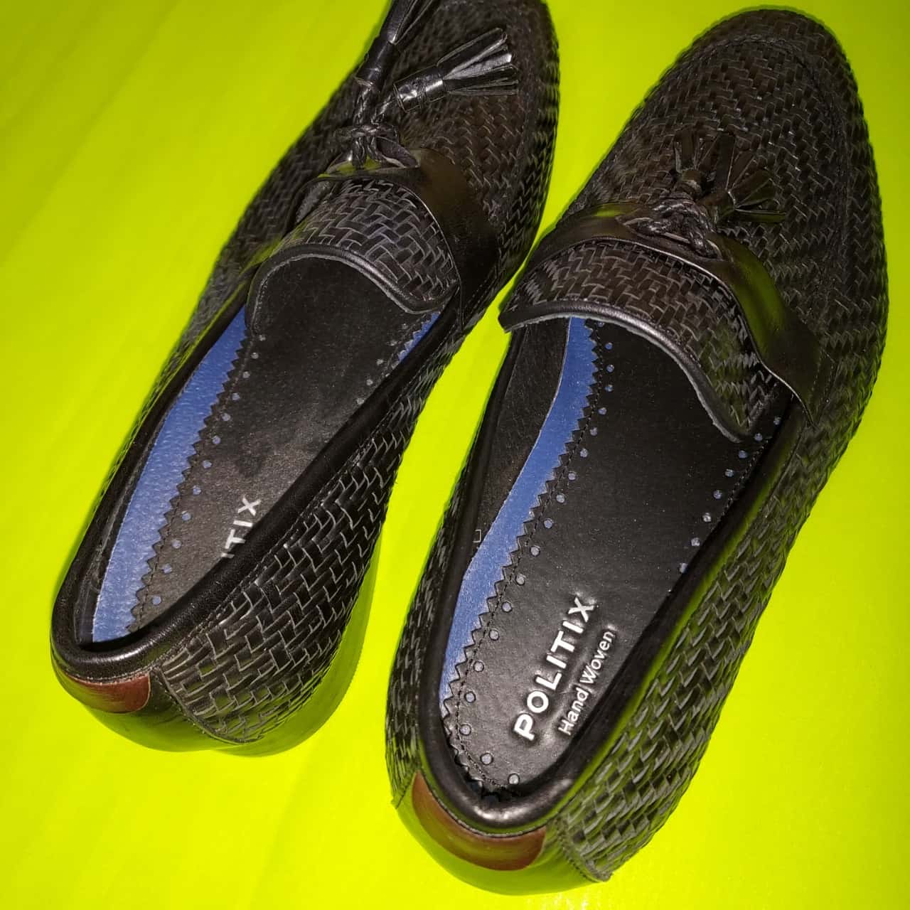 Politix Hand Woven size 42 Black Genuine Leather Very Good Condition ...