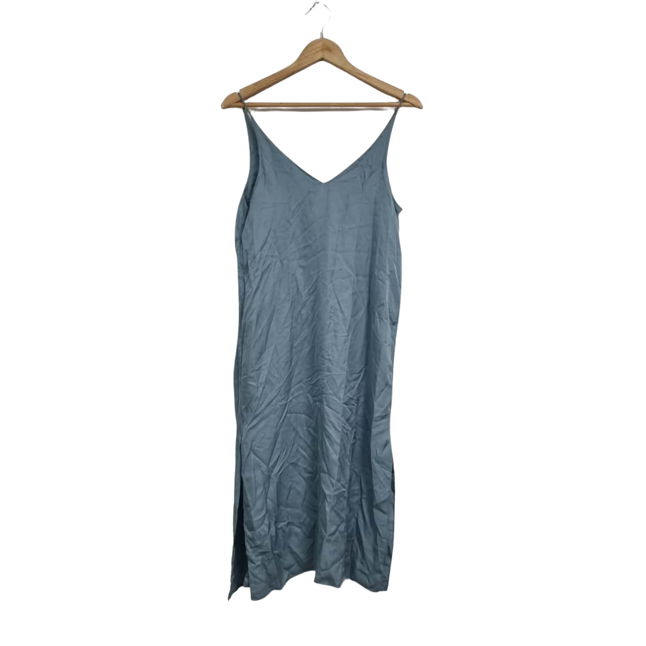 Grana Womens Chinese Silk Sleeveless Slip Dress Size S Light Blue(s)
